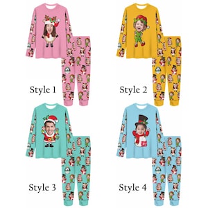 Custom Santa Pajamas,family Faces Pajamas Sets,photo Face Pajamas ...