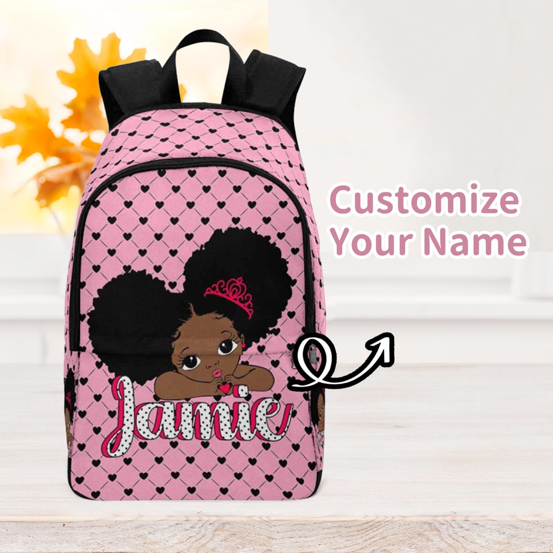 Pink Backpack Bag for Black Girl,personalized Black Girl Backpack Bag ...
