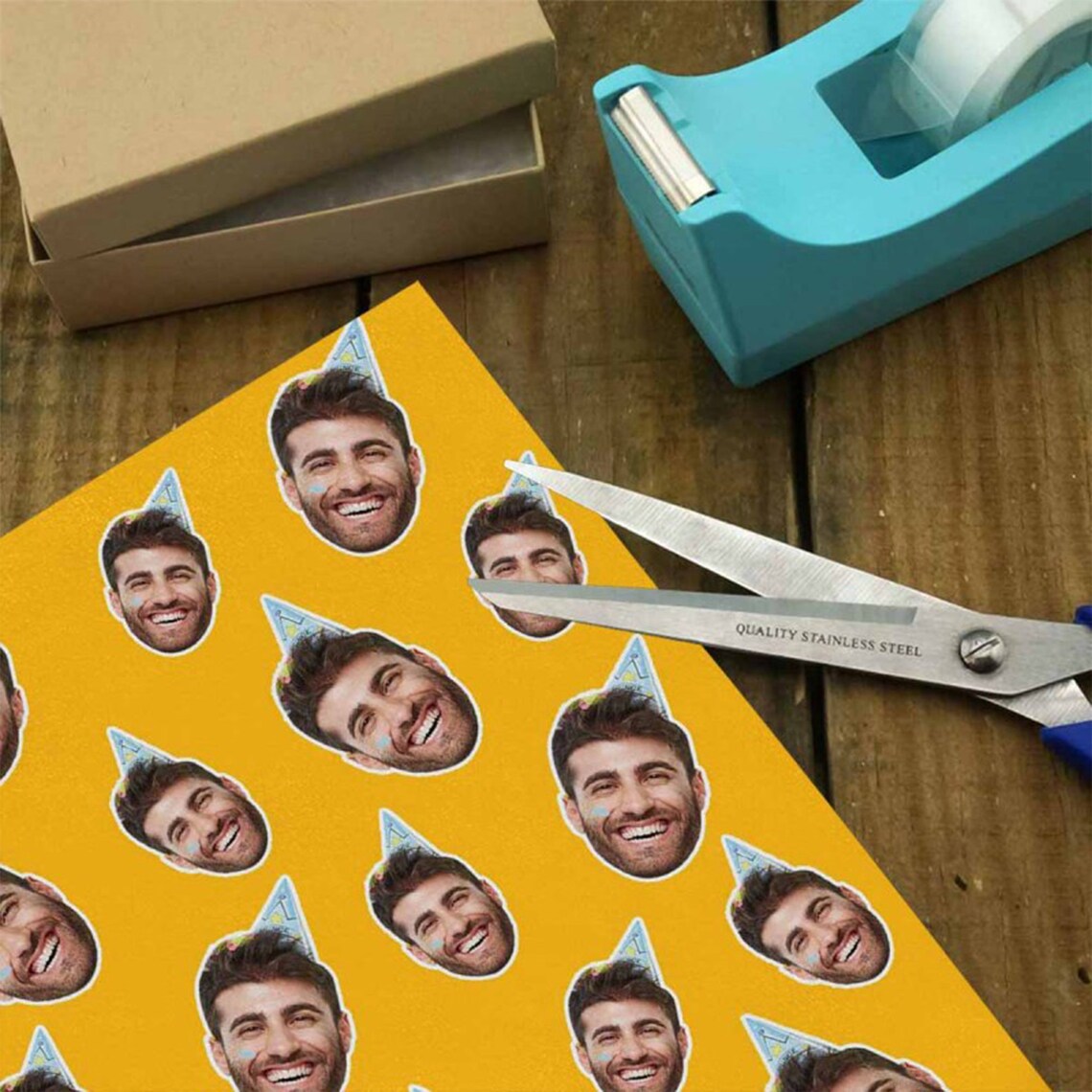 Custom Face Wrapping Paper: Personalized Photo Gift Wrap - Etsy