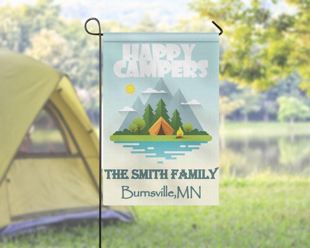 Custom Name Camper Garden Flag, Personalized Camping Lover Flags ...