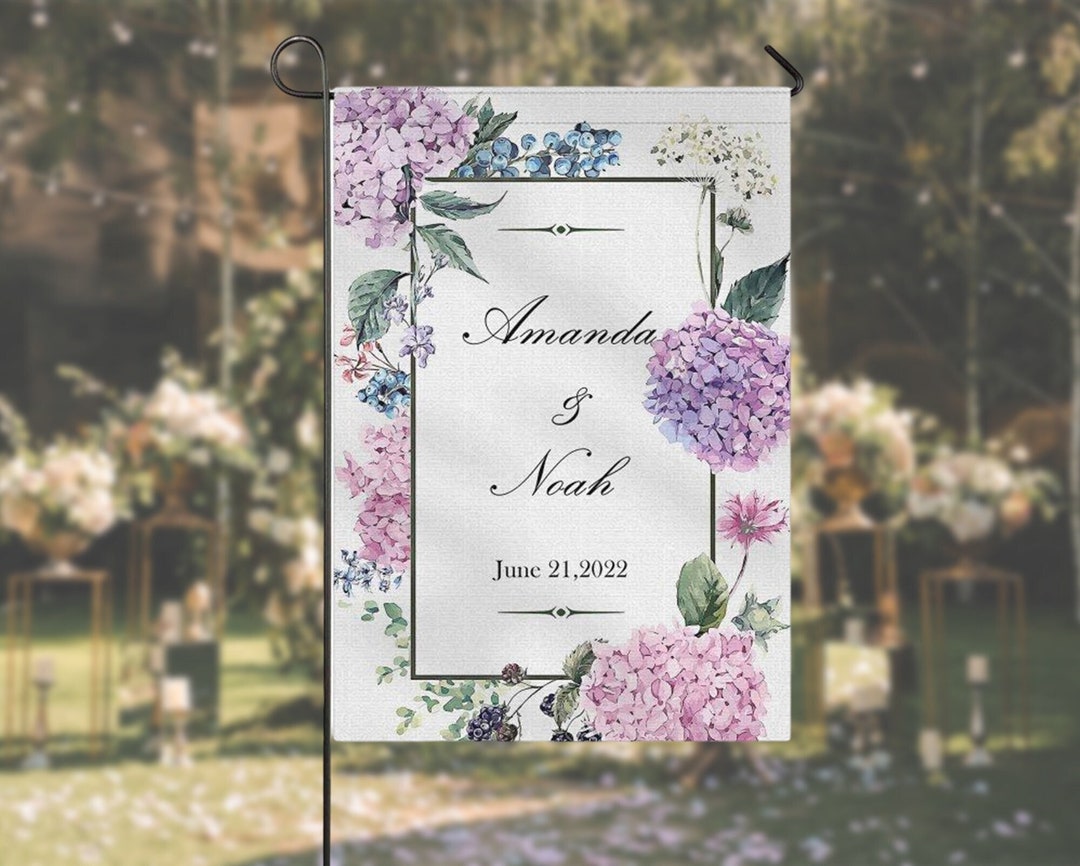 Personalized Floral Wedding Garden Flag: Bridal Shower Decor - Etsy