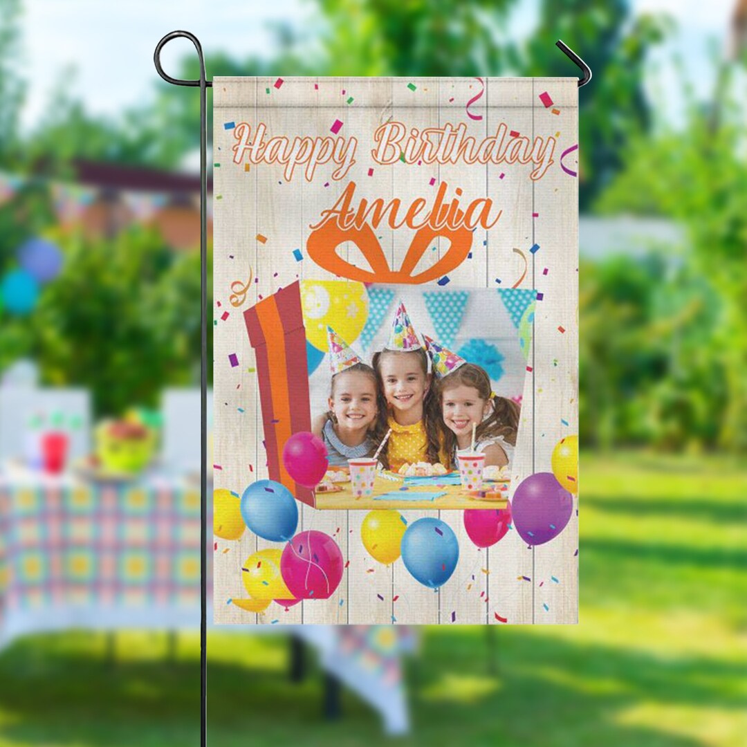 Birthday Party Flag,picture Garden Flag,happy Birthday Flag ...