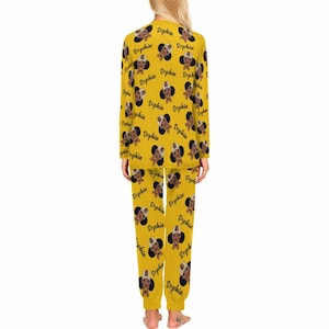 Custom Long Sleeve Pajamas,funny Pajamas Women,custom Name Pajamas ...