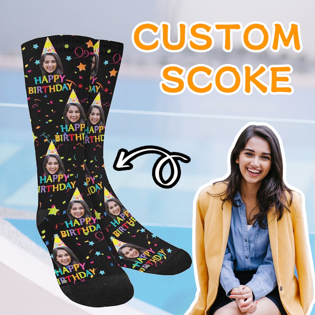 Birthday Socks,custom Socks,personalized Photo Socks,custom Face Socks ...