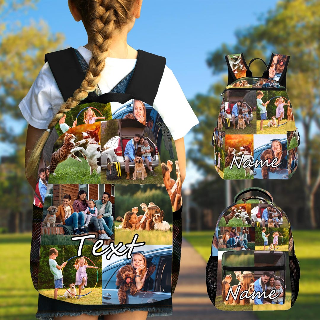 Custom Photo Backpack: Personalized School Travel Bag,college Pictures ...
