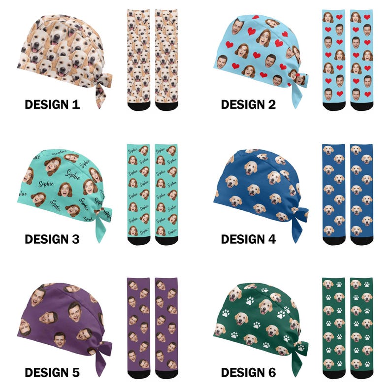 Personalized Photo Scrub Cap, Custom Pet Face Hat, Custom Gift for ...