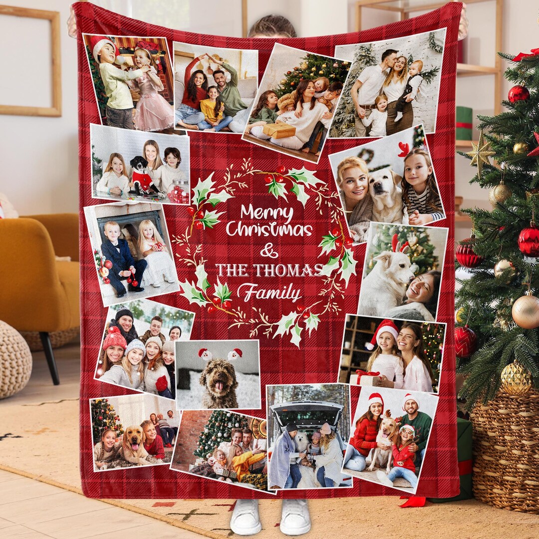 Custom Pictures Blanket,best Family Photo Blanket,merry Christmas ...