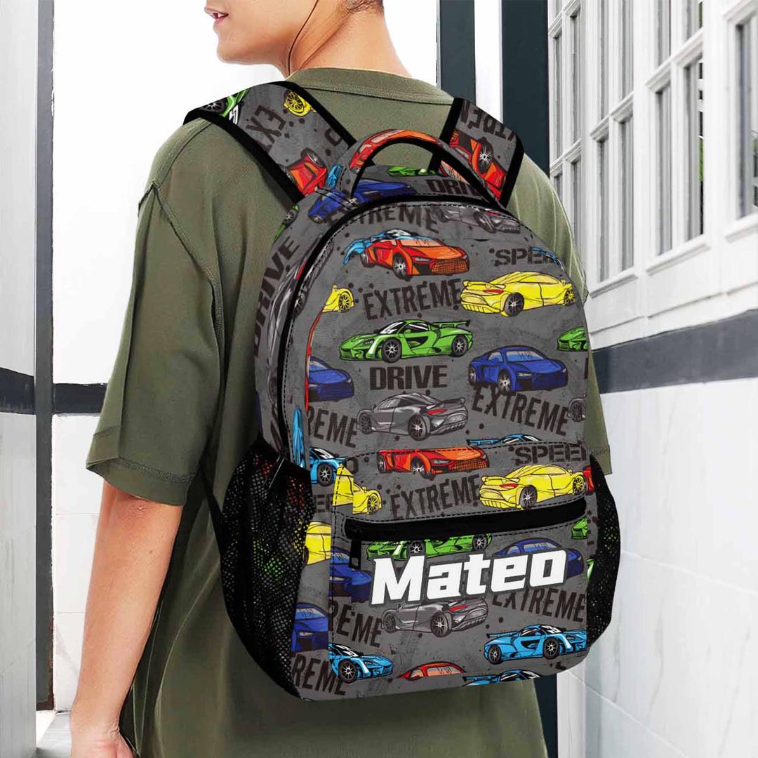 Personalized Boy's Backpack: Custom Name Bookbag & Lunch Bag - Etsy