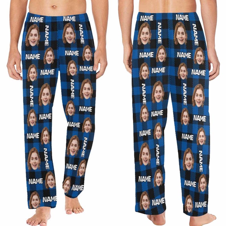 Custom Face Pajama Pants: Personalized Photo Trousers, Family Matching ...