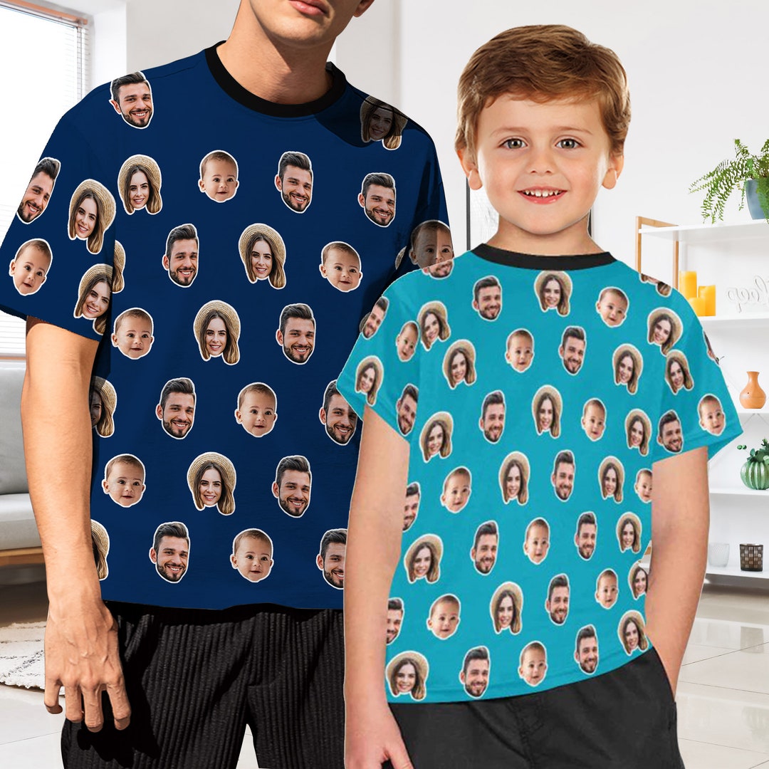 Faces on Shirt,custom Photo T-shirt for Men,personalized T-shirt With ...