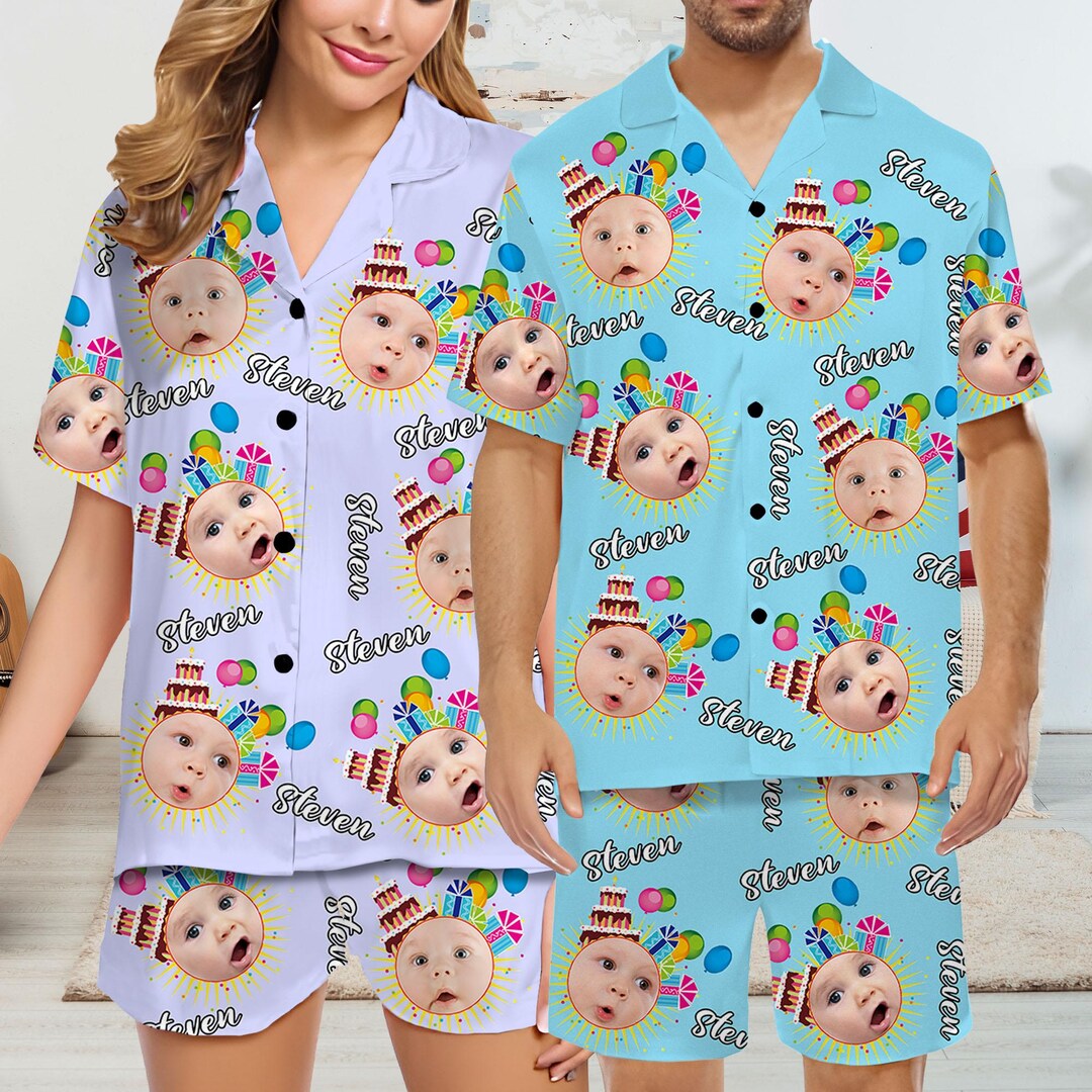 Custom Pajamas,baby Face Pajamas,family Pajamas Sets,custom Couple ...