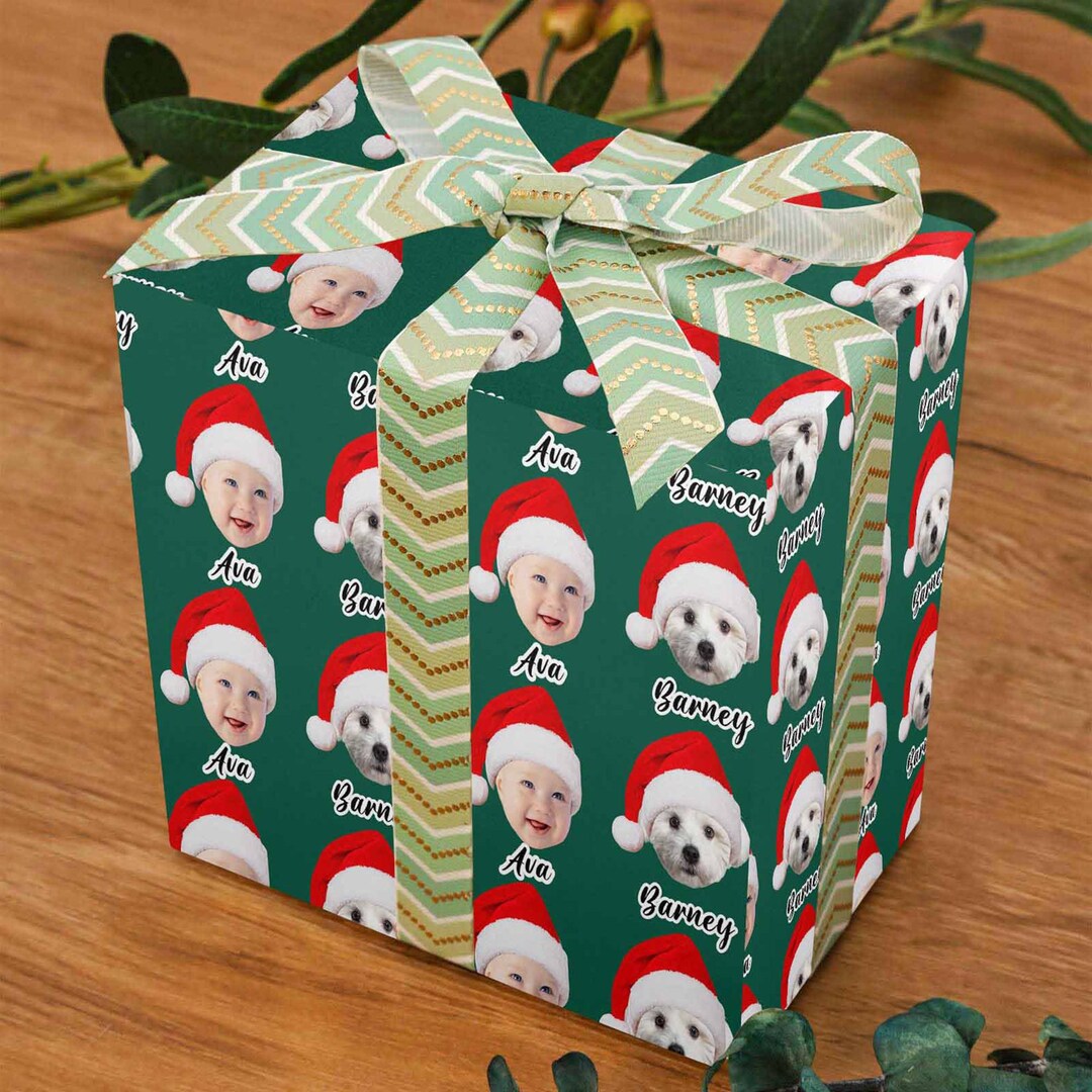 Custom Face Christmas Wrapping Paper: Personalized Photo Gift Wrap - Etsy