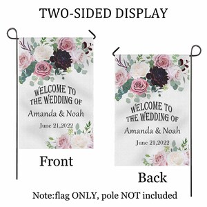 Personalized Wedding Garden Flag, New Bride Flag, Floral Wedding Flag ...