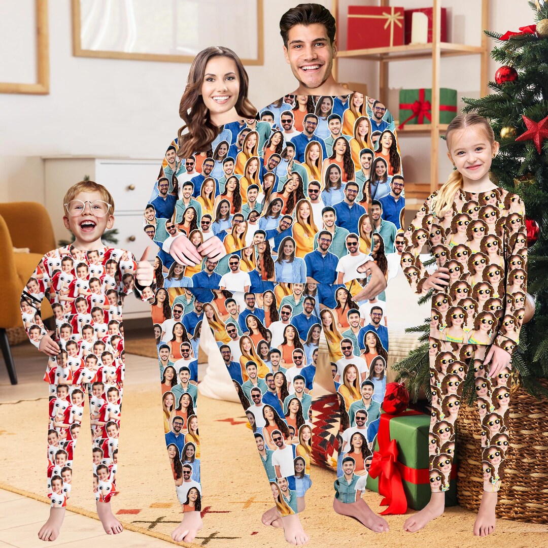 Custom Multi-faces Pajama,long Sleeve Pajama,faces Printed Pajamas ...