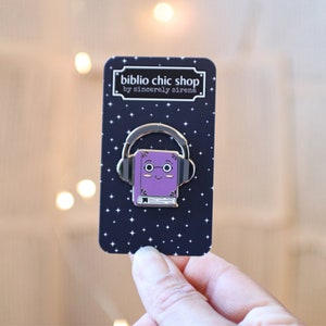 Headphone Book Enamel Pin: Audiobook Lover Gift - Etsy