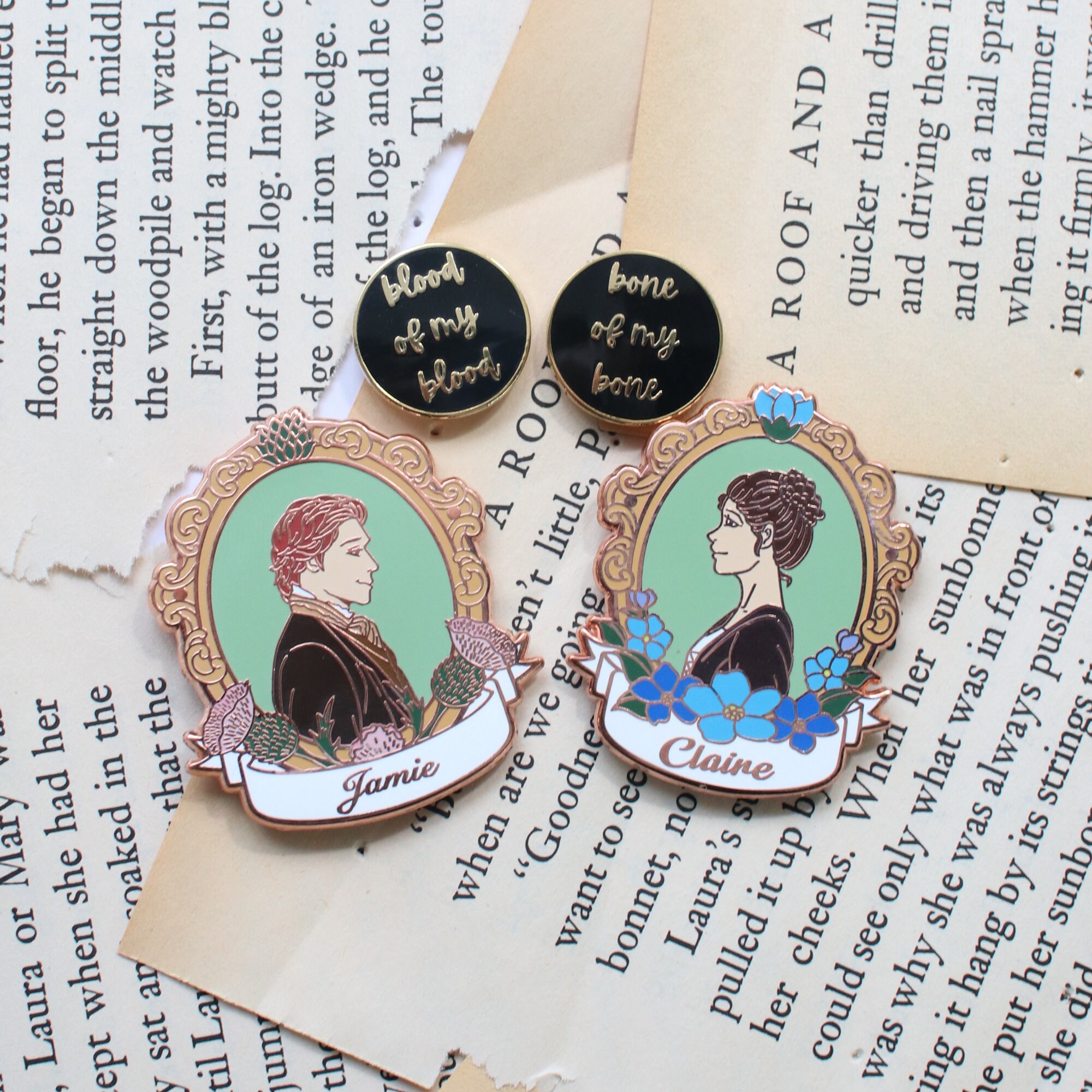 Outlander Wedding Vow Hard Enamel Pin Set Convertible Collar | Etsy