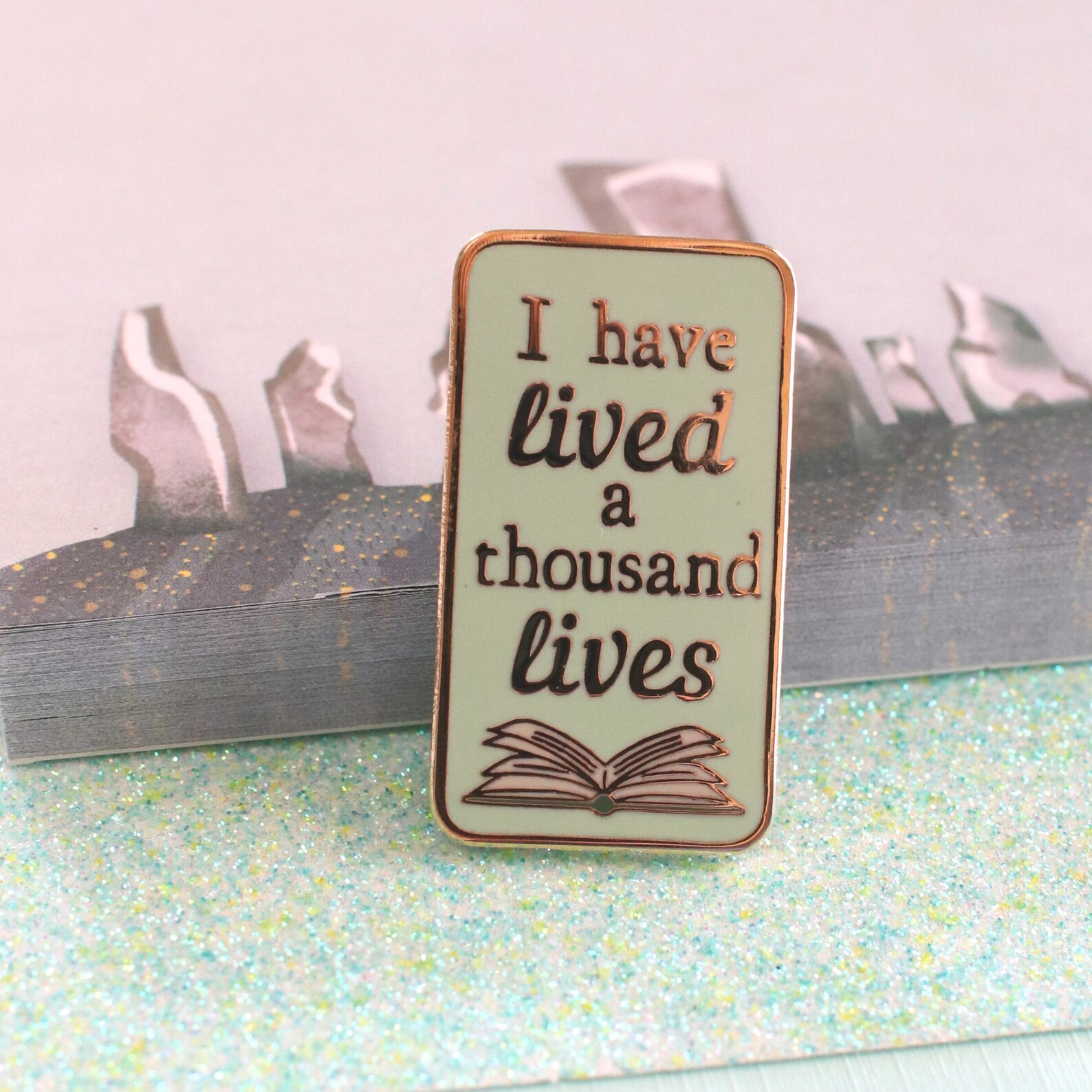 I Have Lived a Thousand Lives Hard Gold Enamel Book Pin Book | Etsy
