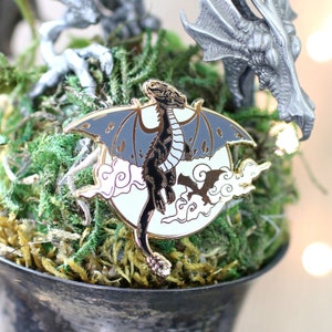 War Dragon Hard Enamel Pin | Wing Pair | Fantasy Book Reader Gift - Etsy