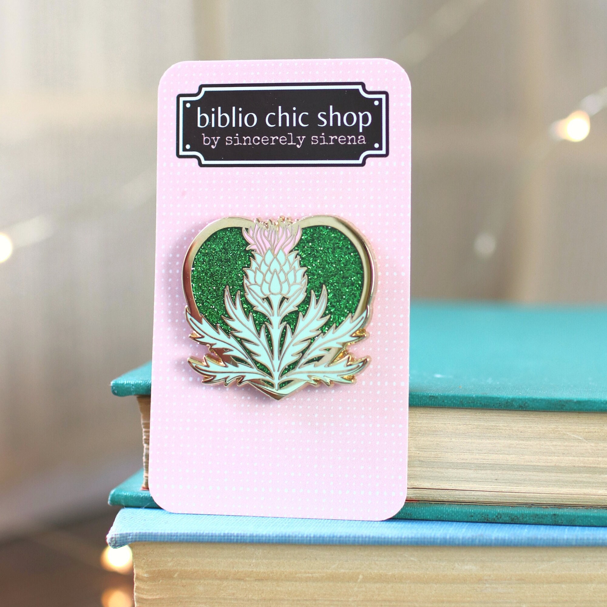 Scottish Thistle Heart Glitter Hard Enamel Pin - Etsy
