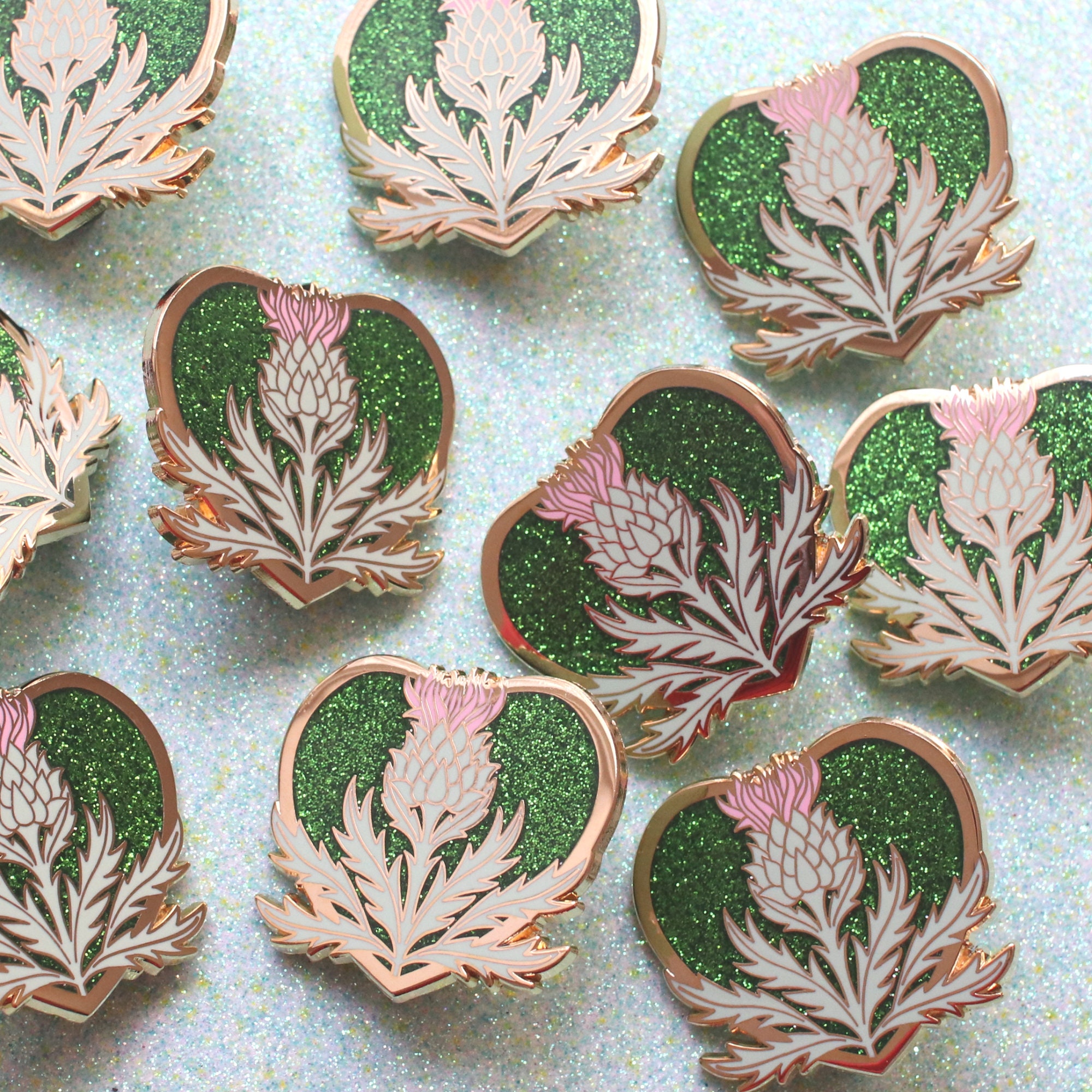 Scottish Thistle Heart Glitter Hard Enamel Pin - Etsy