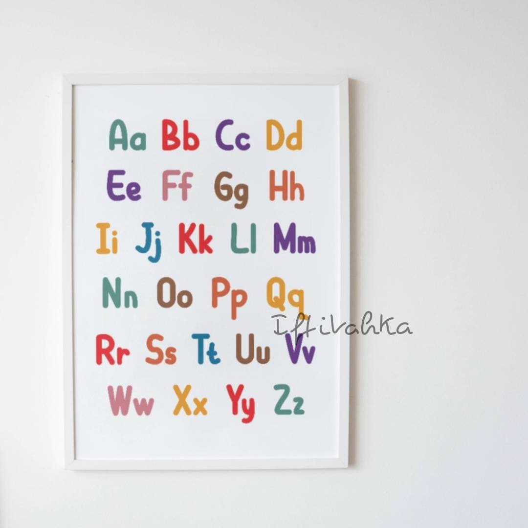 Alphabet (uppercase-lowercase) Poster, Educational Poster, Kids Wall ...