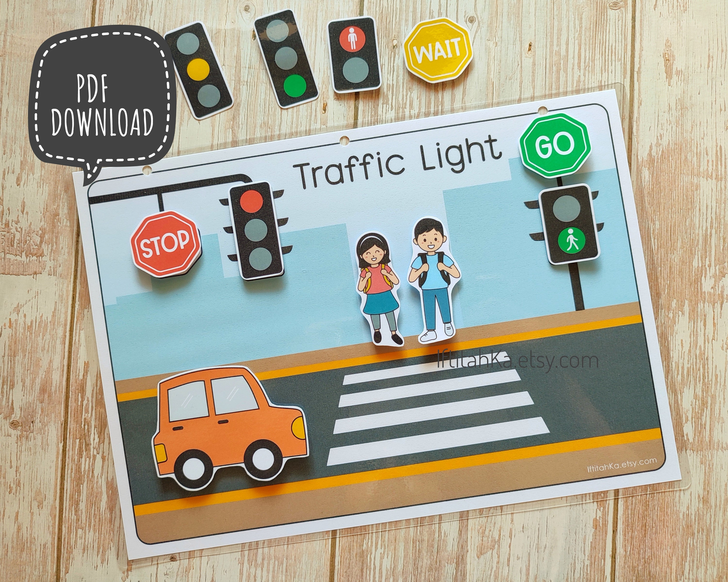 PDF: Traffic Light Busy Page, Traffic Light Worksheet, Transportation ...