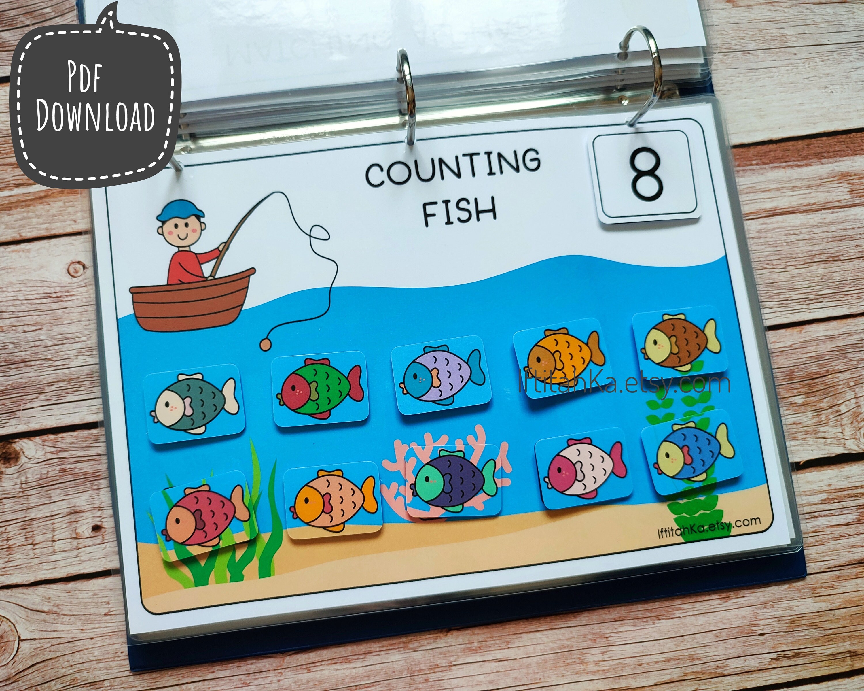 PDF: Counting Fish Busy Page, Counting Activity Busy Binder, Ocean Busy ...