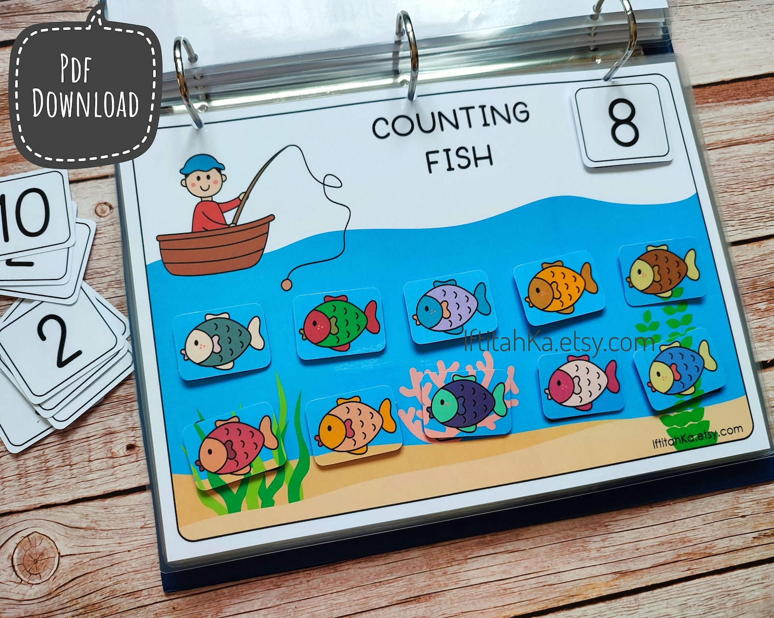 PDF: Counting Fish Busy Page, Counting Activity Busy Binder, Ocean Busy ...