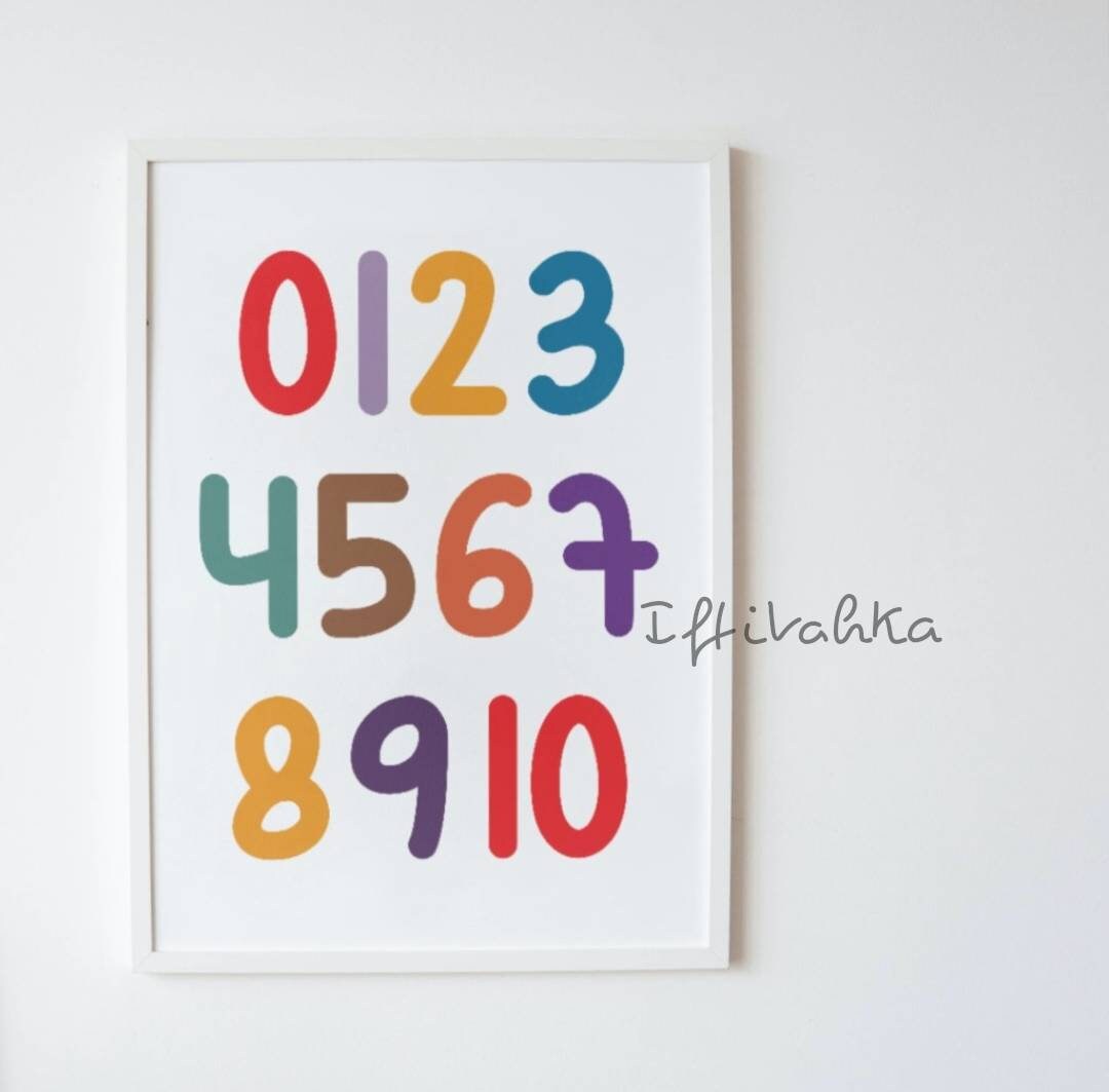 Number 1-10 Poster, Educational Poster, Kids Wall Art - Etsy