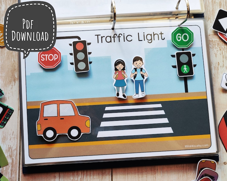 PDF: Traffic Light Busy Page, Traffic Light Worksheet, Transportation ...