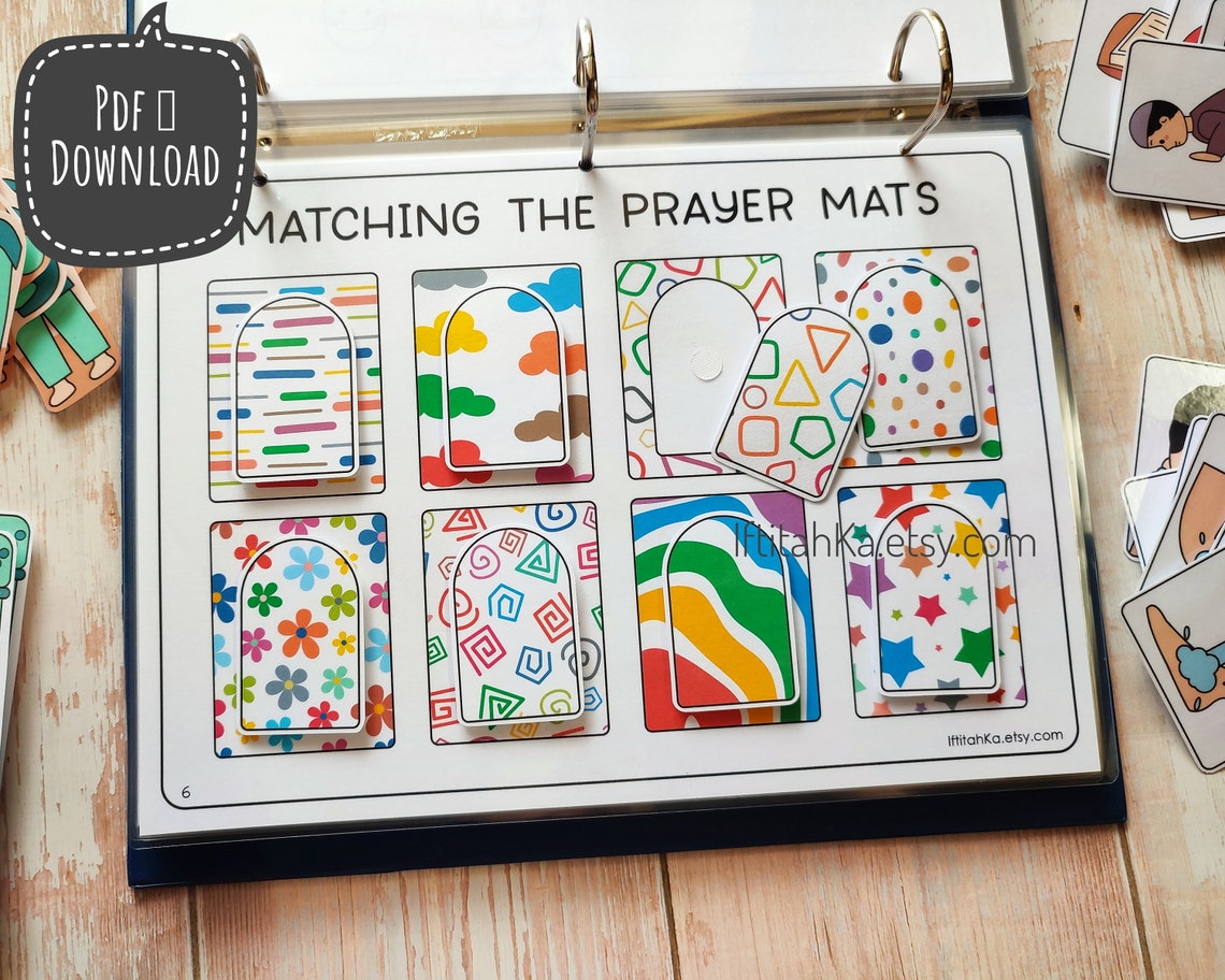 PDF: Matching Prayer Mat Worksheet, Matching Pattern Busy Book - Etsy