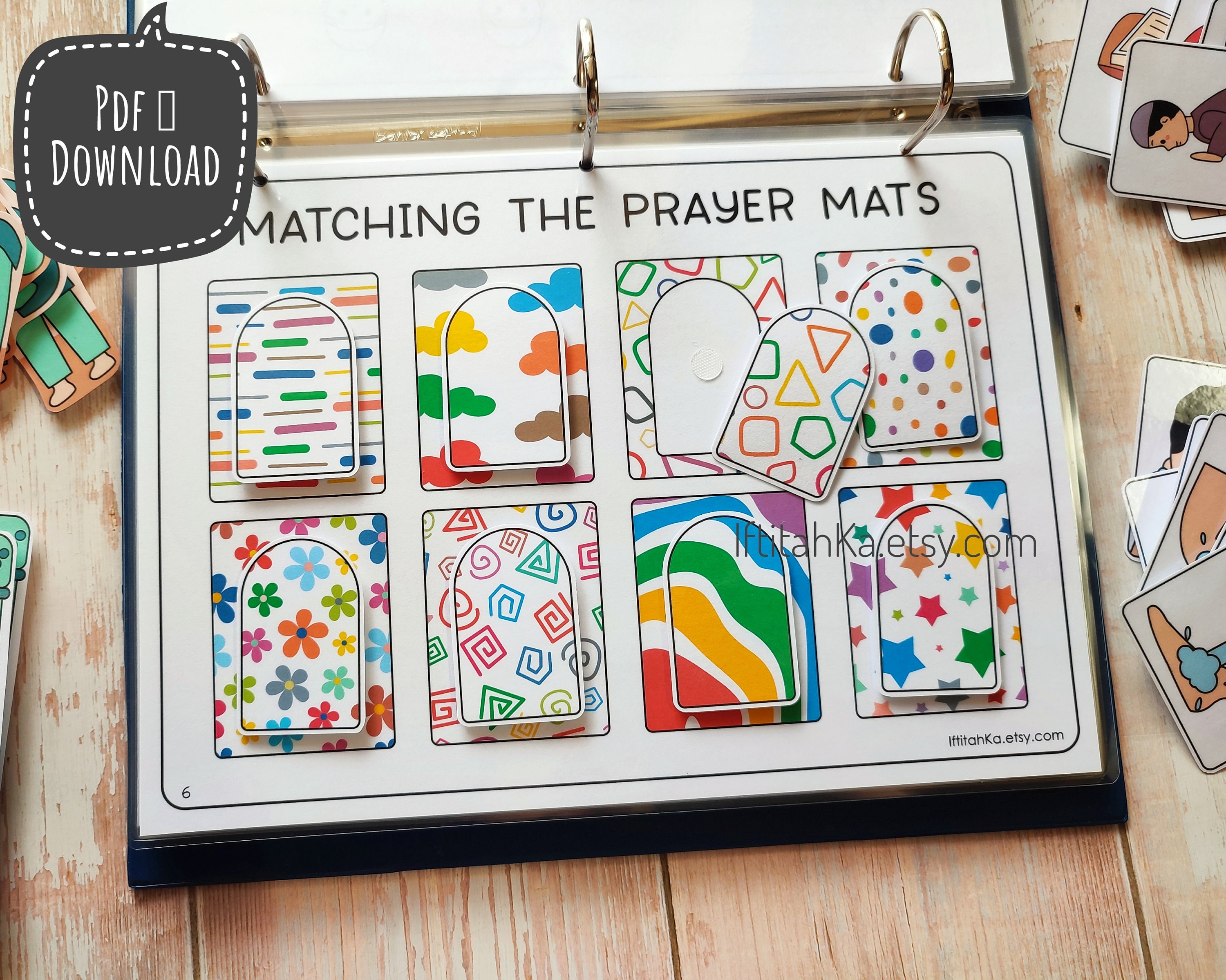 PDF: Matching Prayer Mat Worksheet, Matching Pattern Busy Book - Etsy