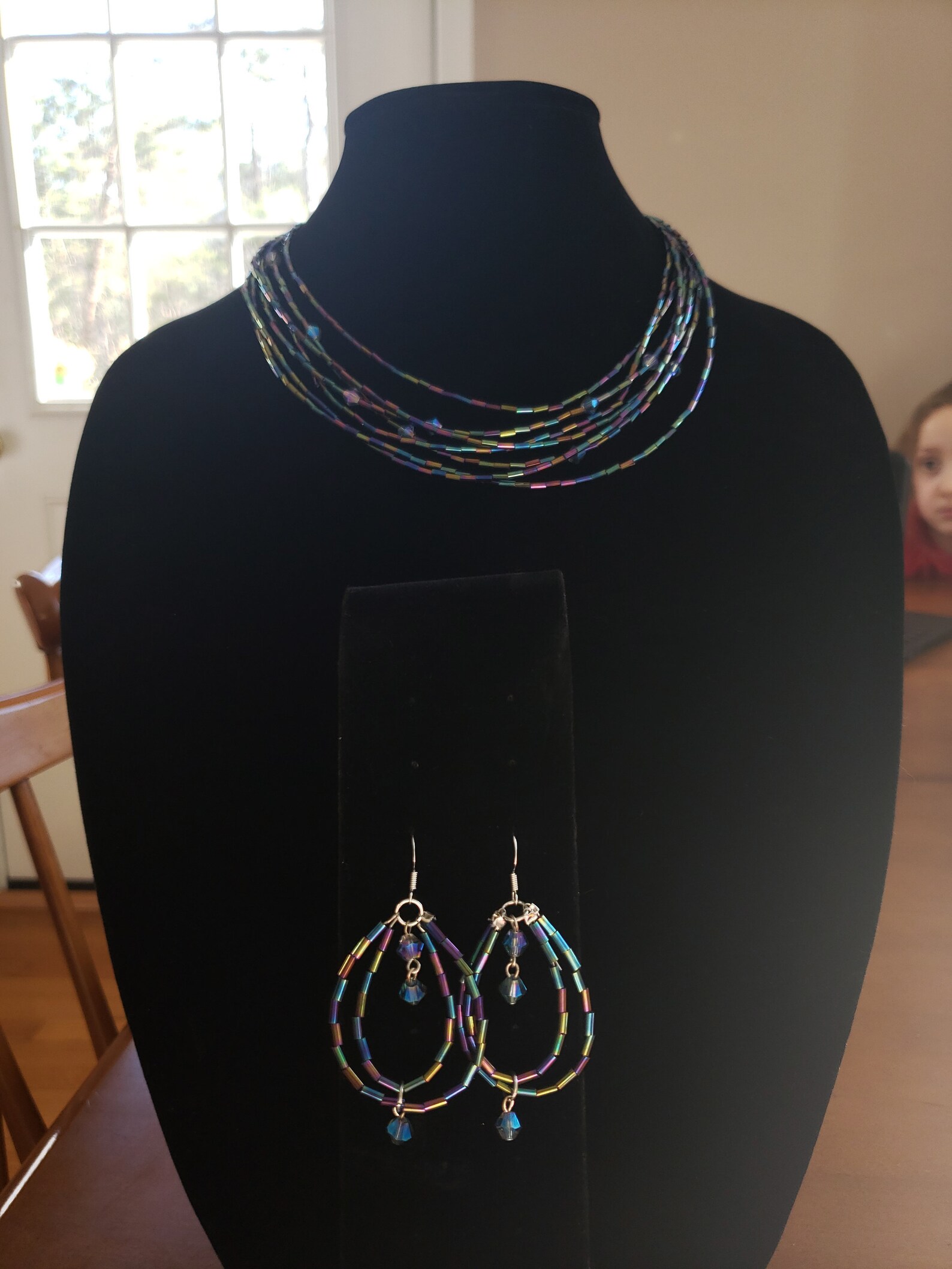 Beaded necklace and earrings jewelry set beaded earrings | Etsy