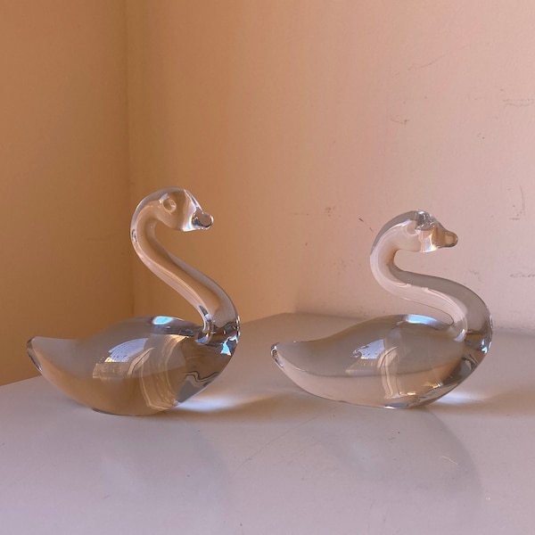 Small Glass Swan - Etsy