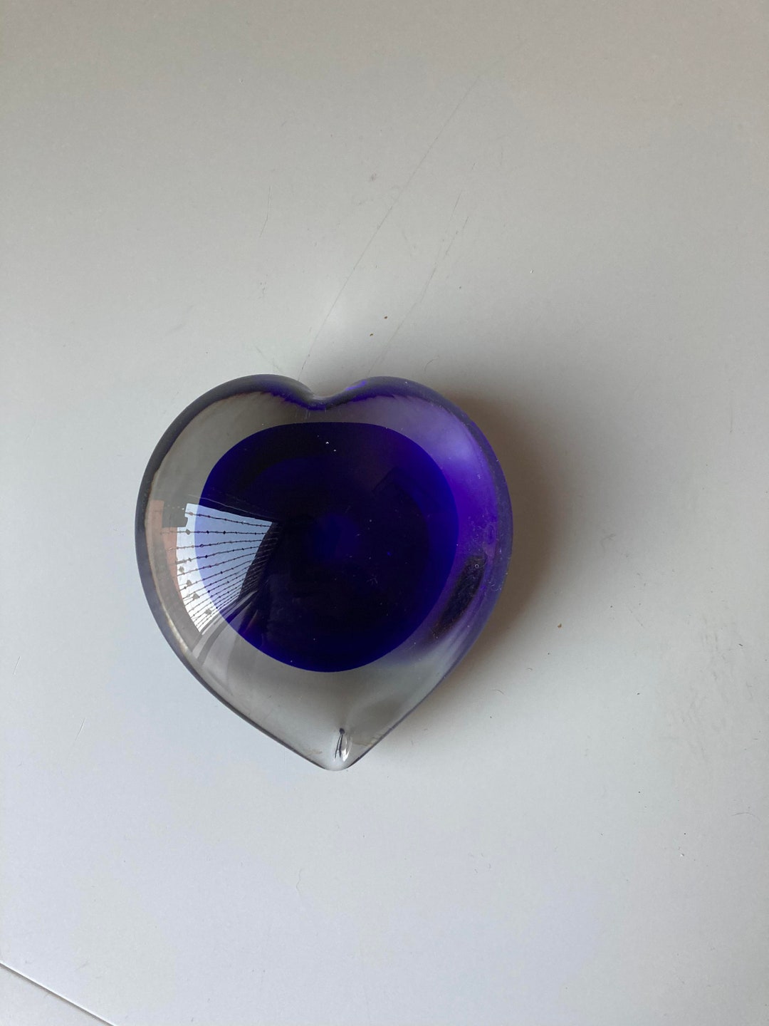 Handblown Art Glass Heart Shape Paperweight - Etsy