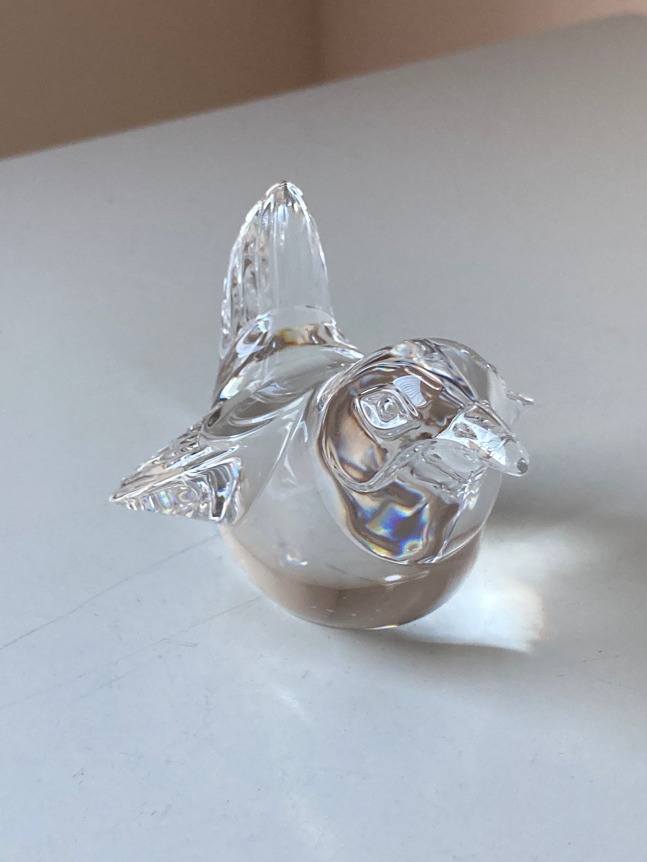Signed Steuben Crystal Wren Figurine Paperweight Designed by Lloyd ...