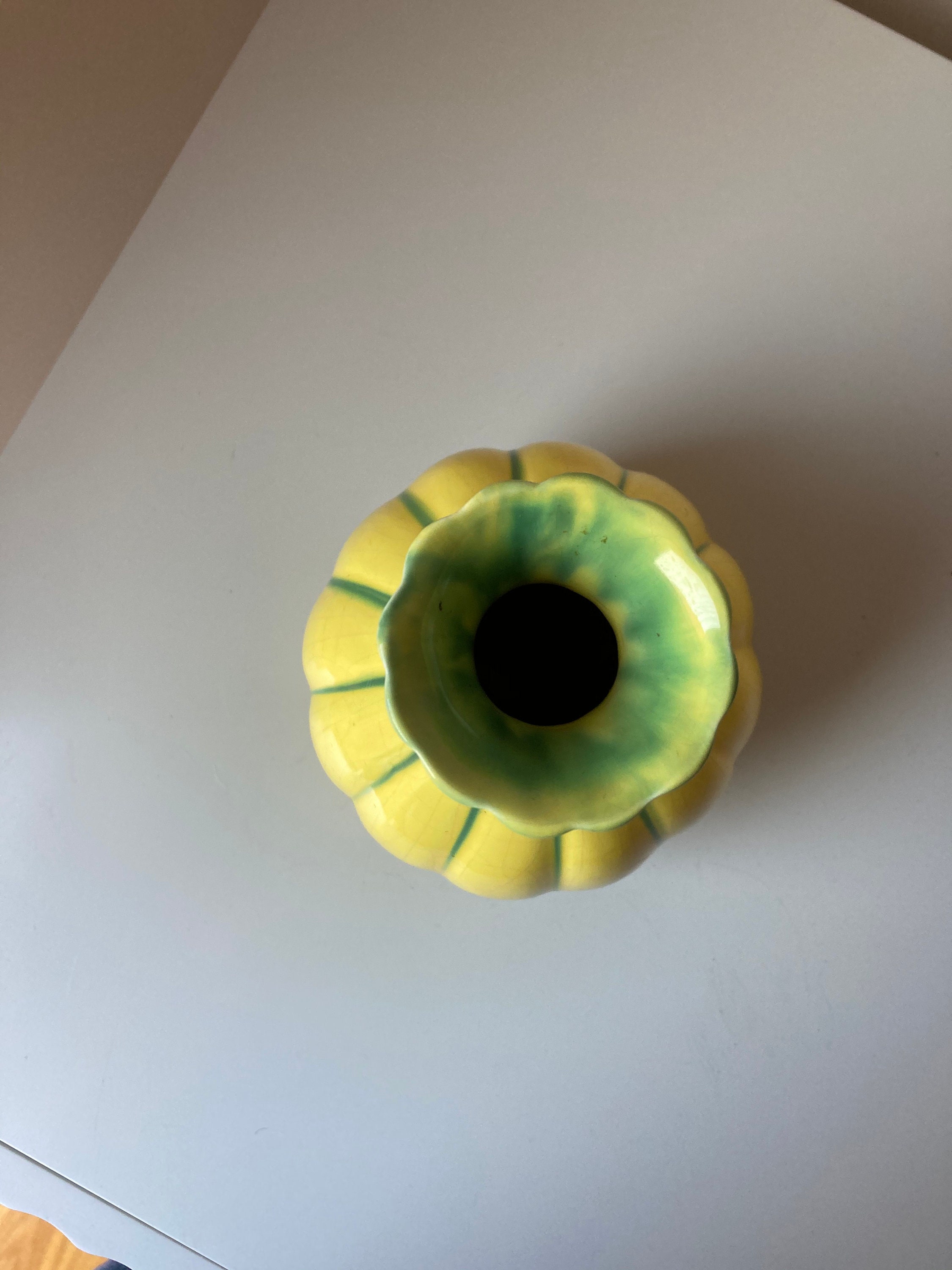 Vintage Ceramic Yellow Squash Design Vase - Etsy