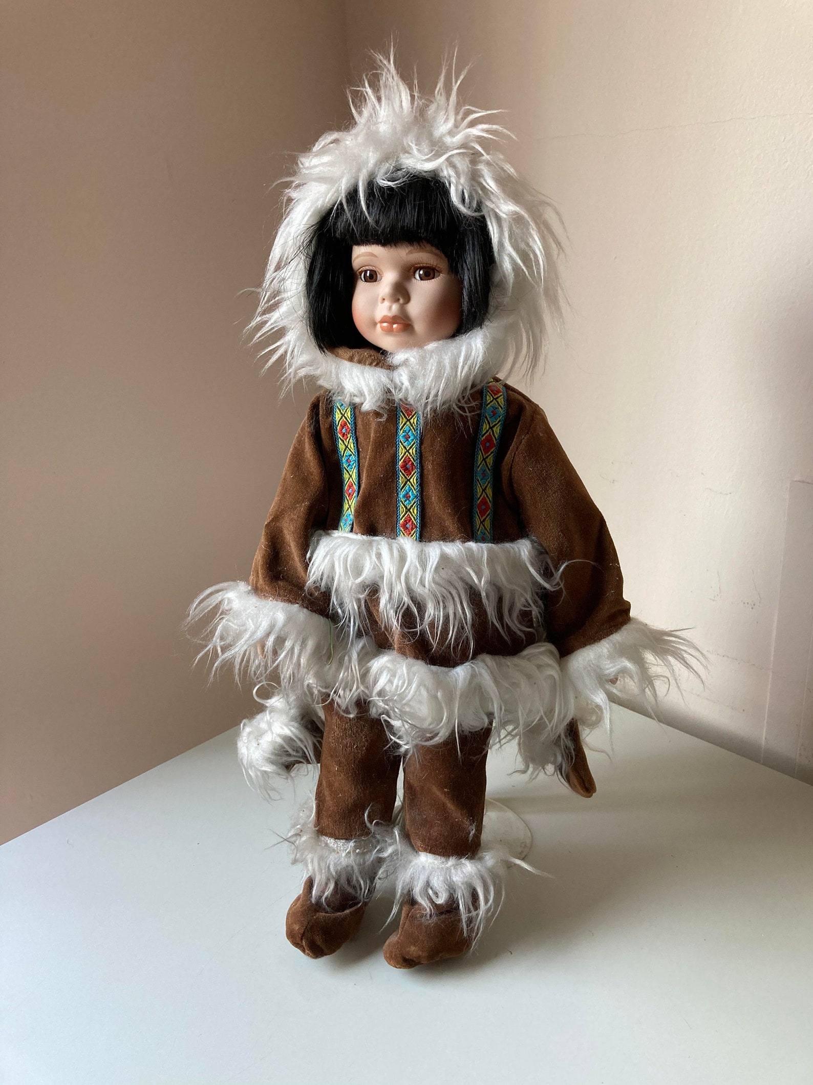 Rose 1/5000 Porcelain Native Alaskan Doll on Stand - Etsy