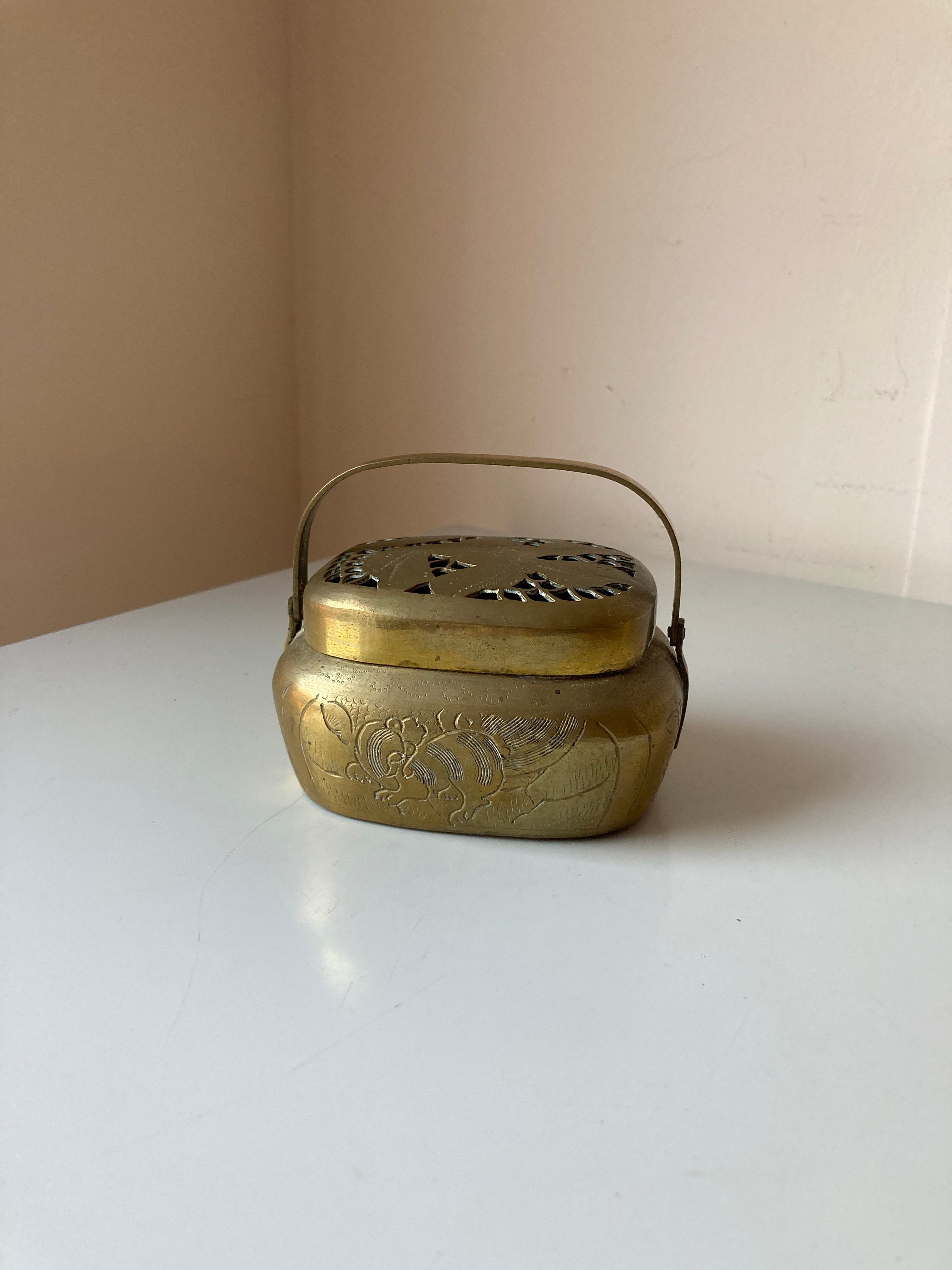 Vintage Chinese Engraved Brass Hand Warmer - Etsy