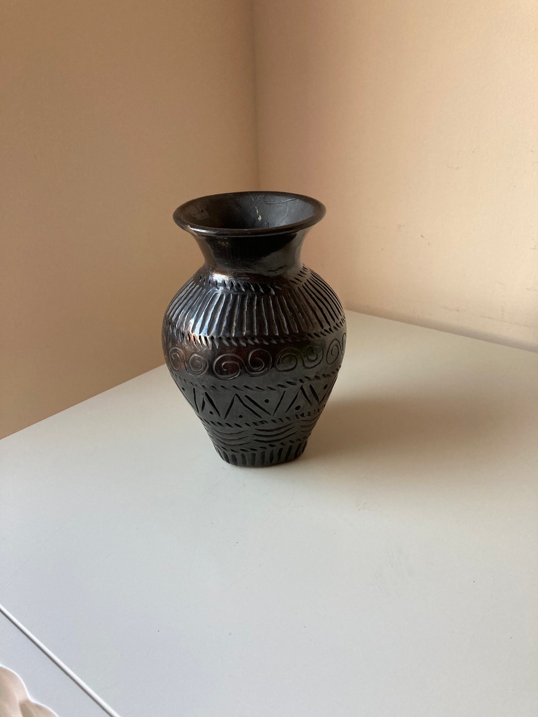Doña Rosa Signed Blackware Vase - Etsy