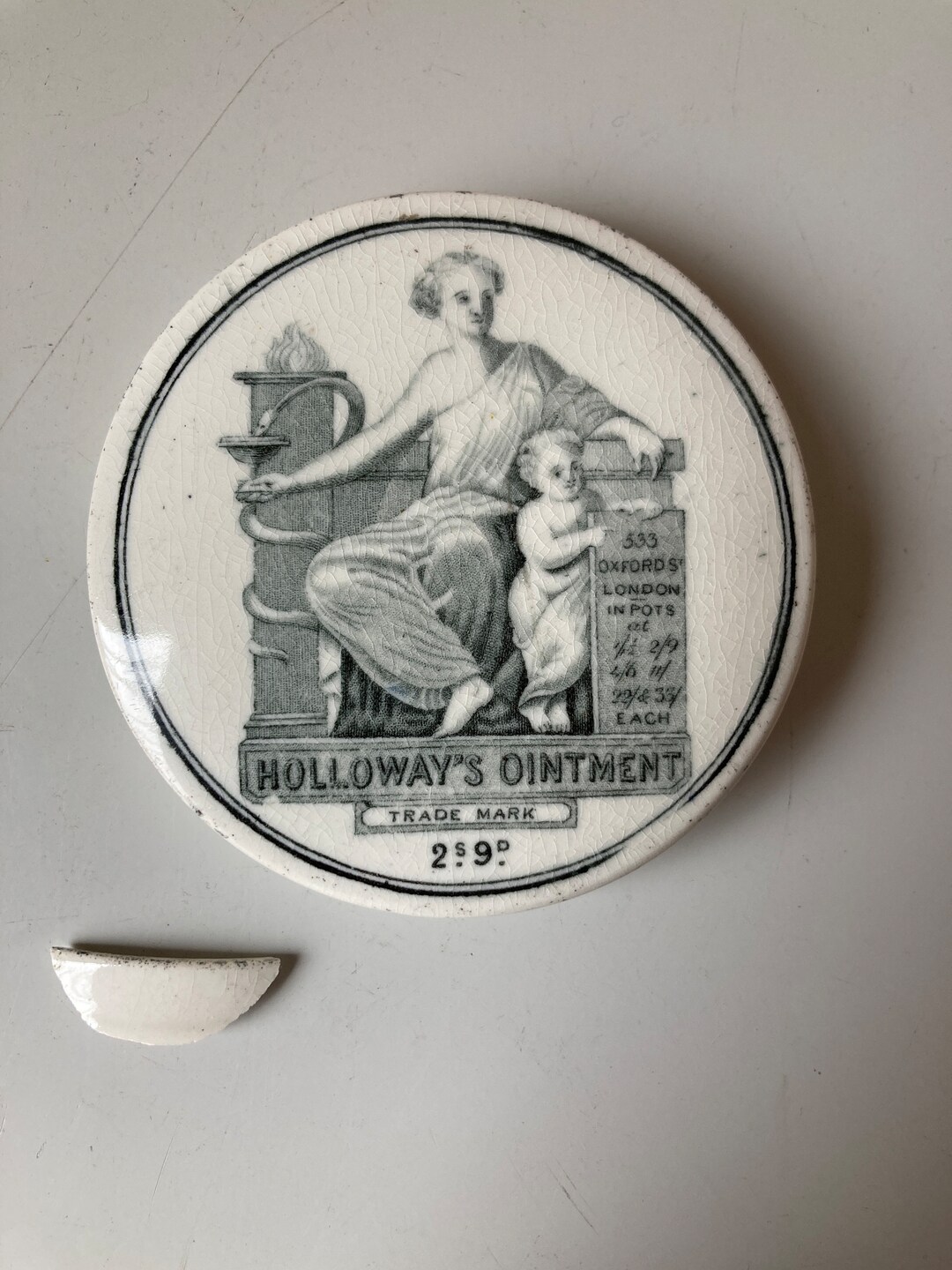 Antique Holloway's Ointment Pot - Medical Ceramic Ware - Made in ...
