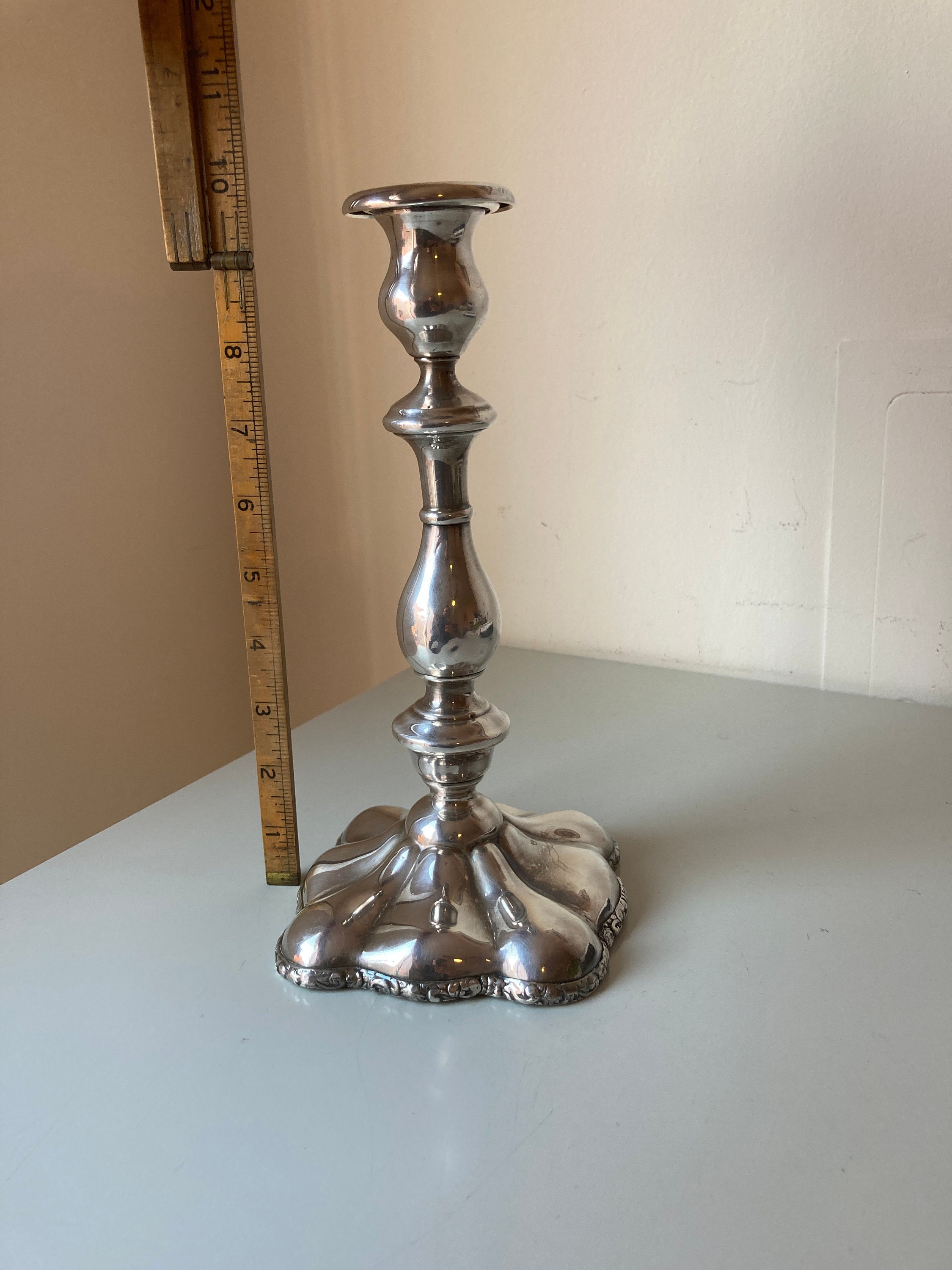 1860s Norblin & Co. "plater" Warszawa Silverplate Shabbat Candlestick ...