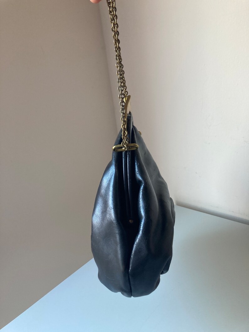 1950s Black Leather Jacqueline Mode Bag Purse by David Stair - Etsy