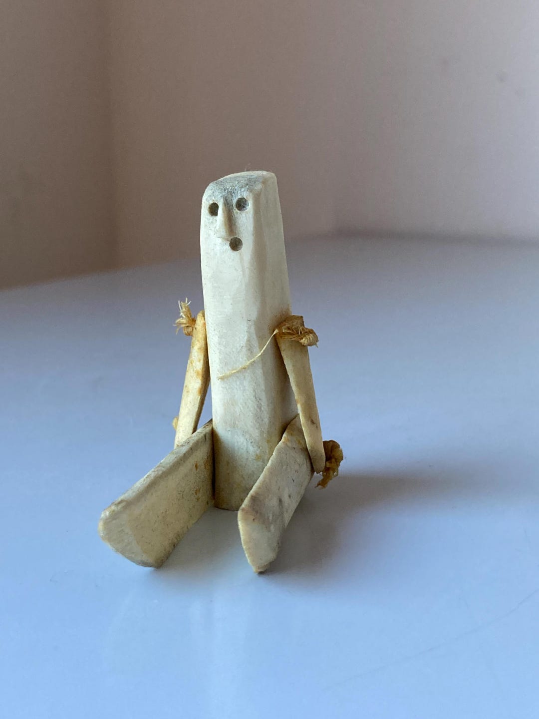 Vintage Inuit Alaska Carved Antler Doll, Articulated Arms and Legs ...