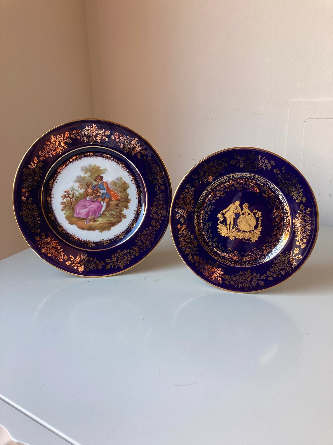 Pair of Porcelaine Limoges Castel France Gold Trim Plate One | Etsy