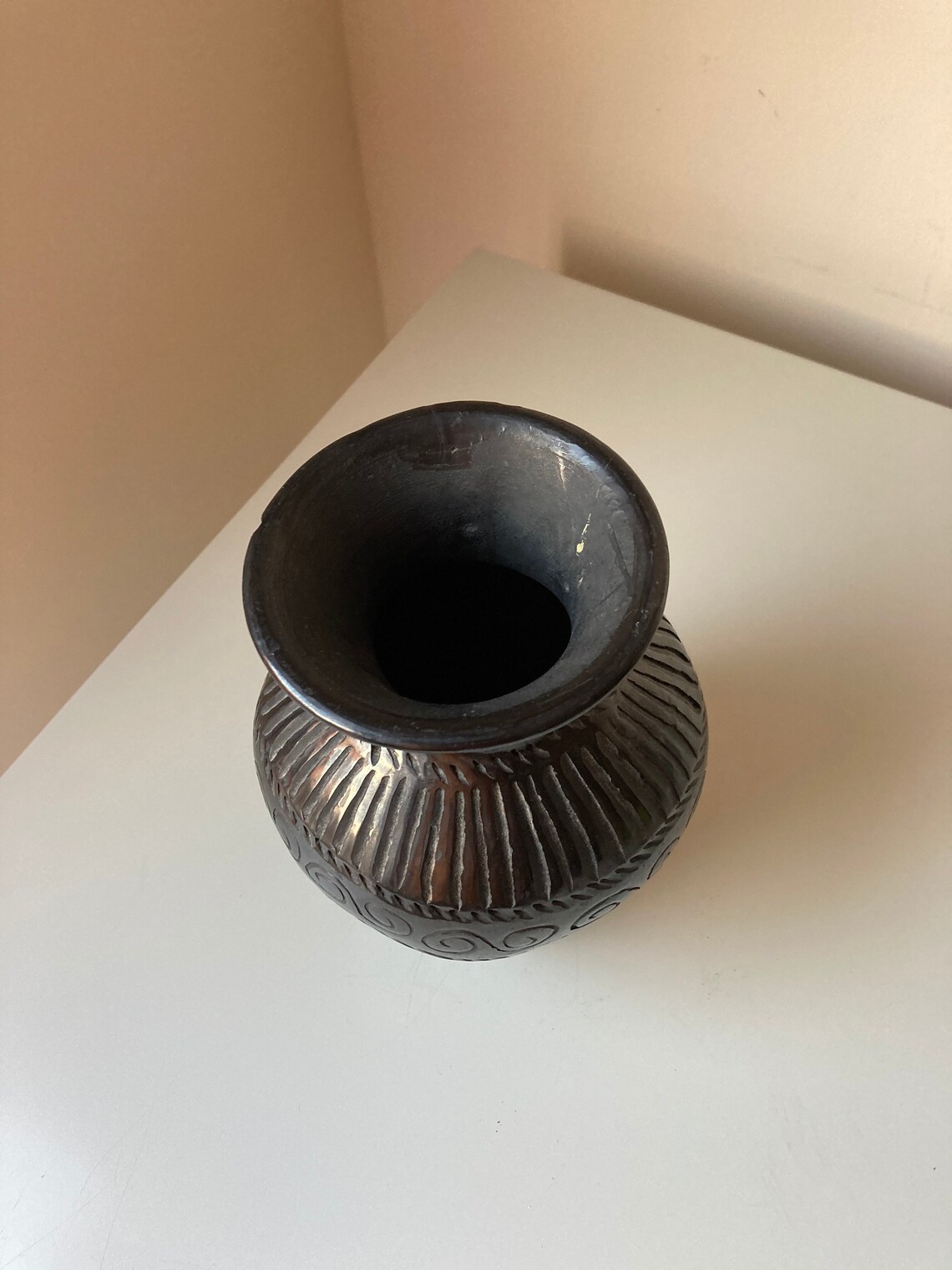 Doña Rosa Signed Blackware Vase - Etsy