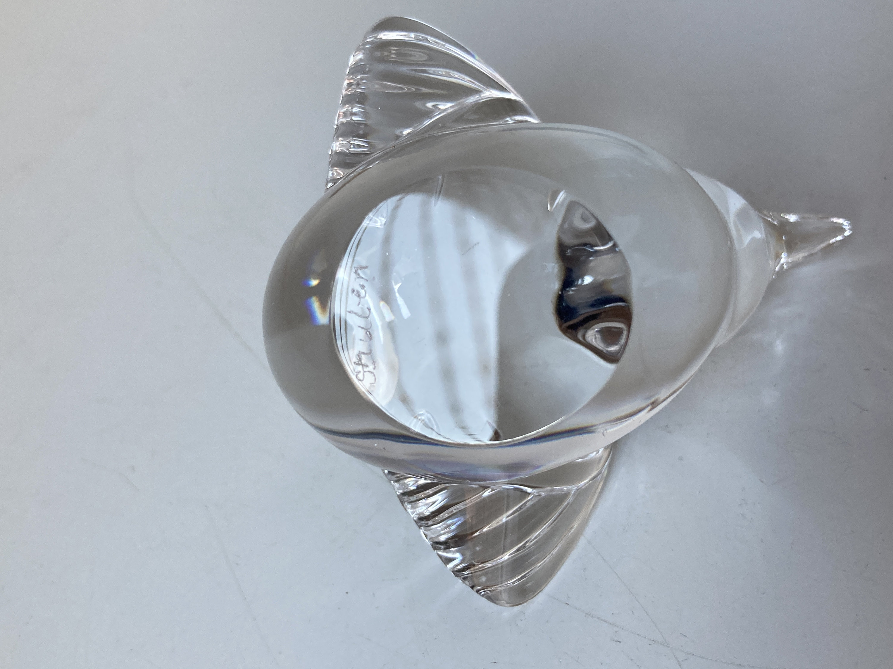 Signed Steuben Crystal Wren Figurine Paperweight Designed by Lloyd ...