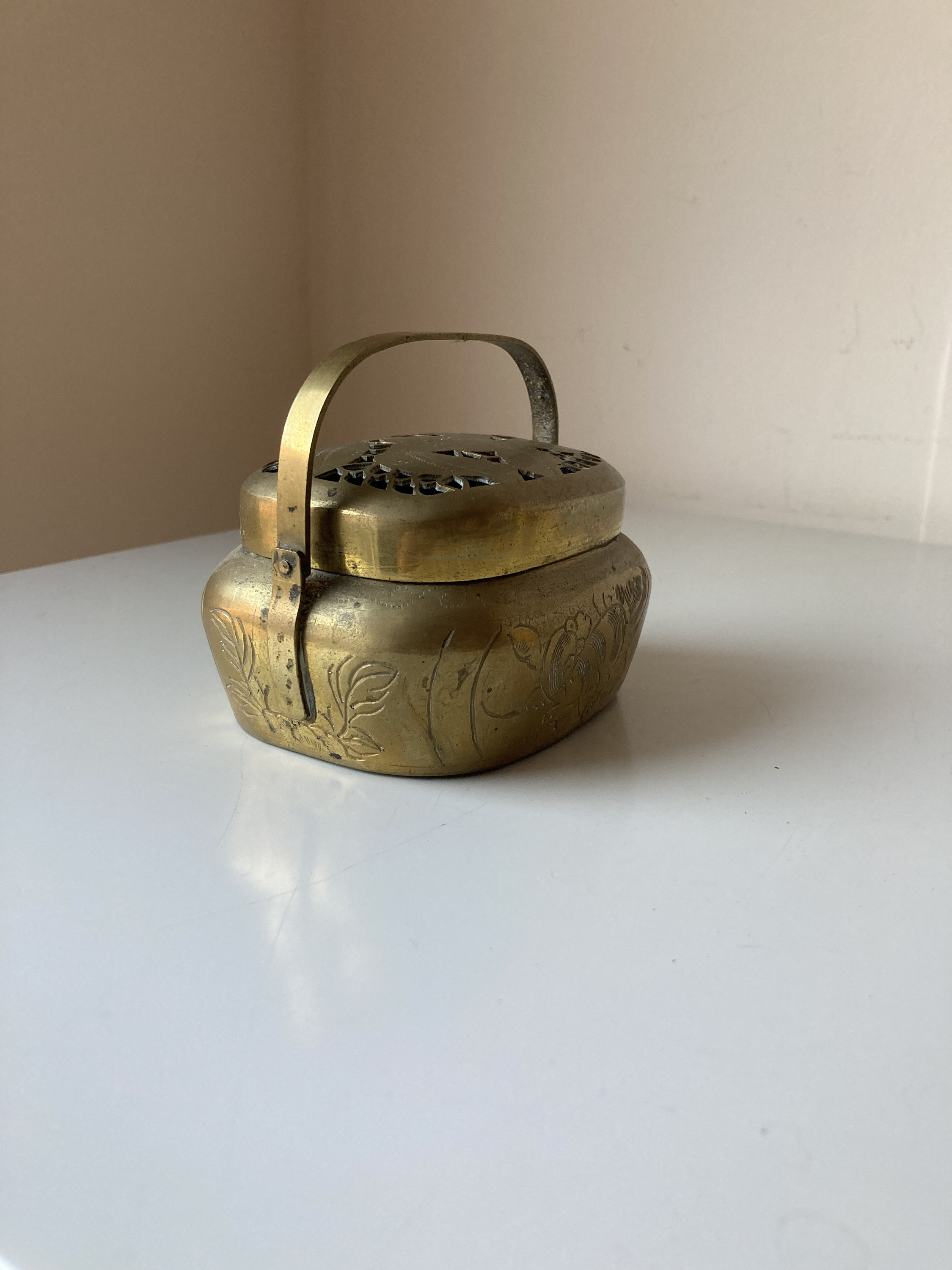 Vintage Chinese Engraved Brass Hand Warmer - Etsy