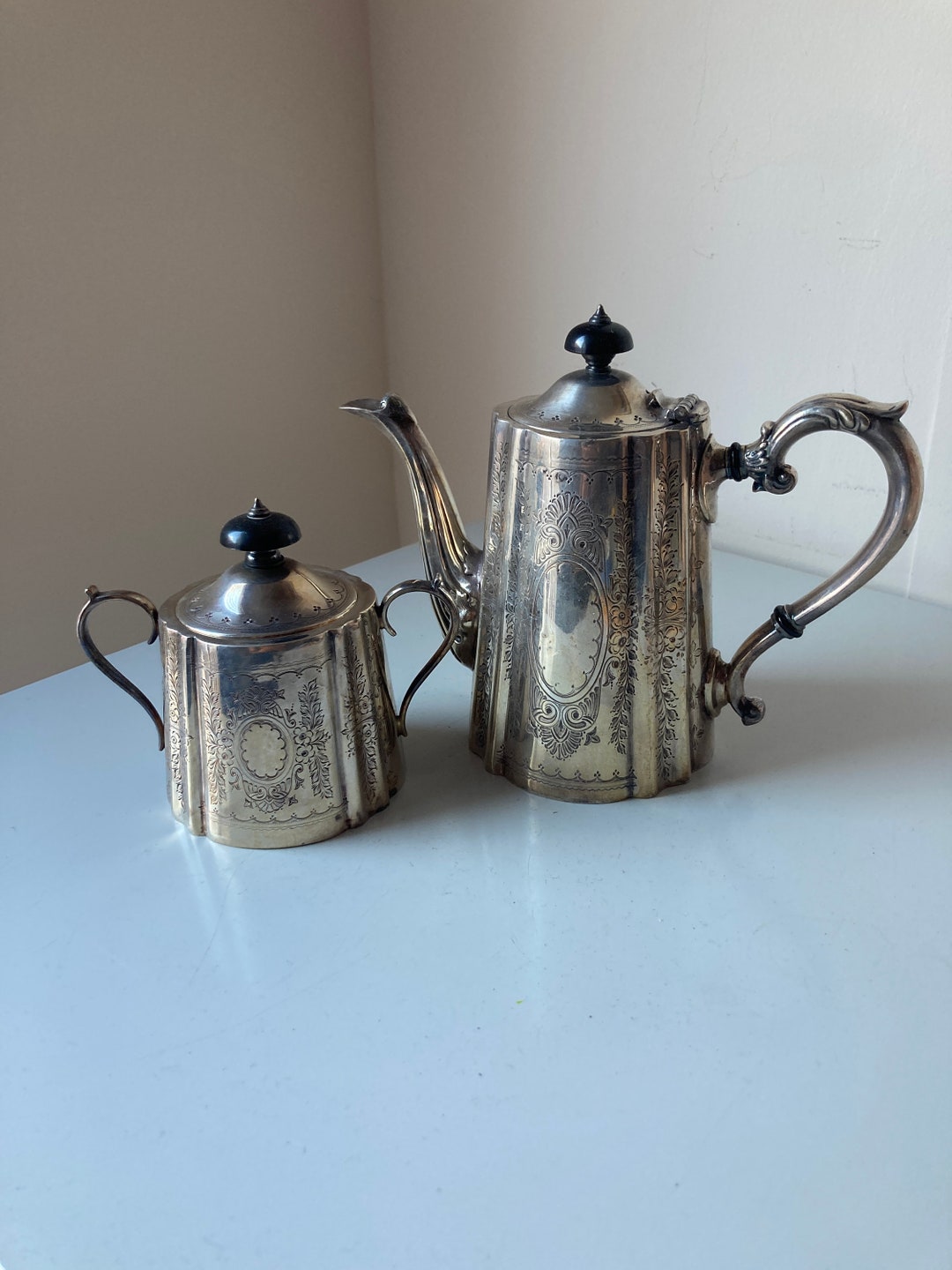 Antique Silver Plated Barker Bros. of Birmingham Teapot and Sugar Jar ...