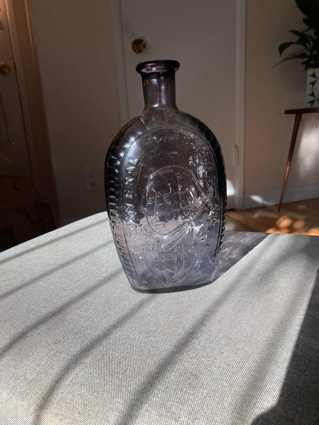 Vintage Purple General Washington Flask – Commemorative Glass Bottle ...